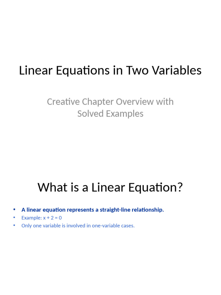 Creative Linear Equations | PDF | Equations | Mathematical Relations
