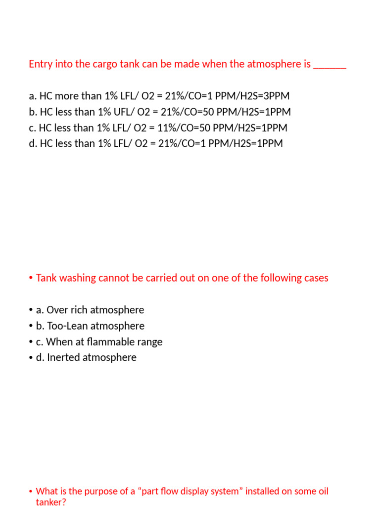 TFC New Exit Questions | PDF | Oil Tanker | Petroleum