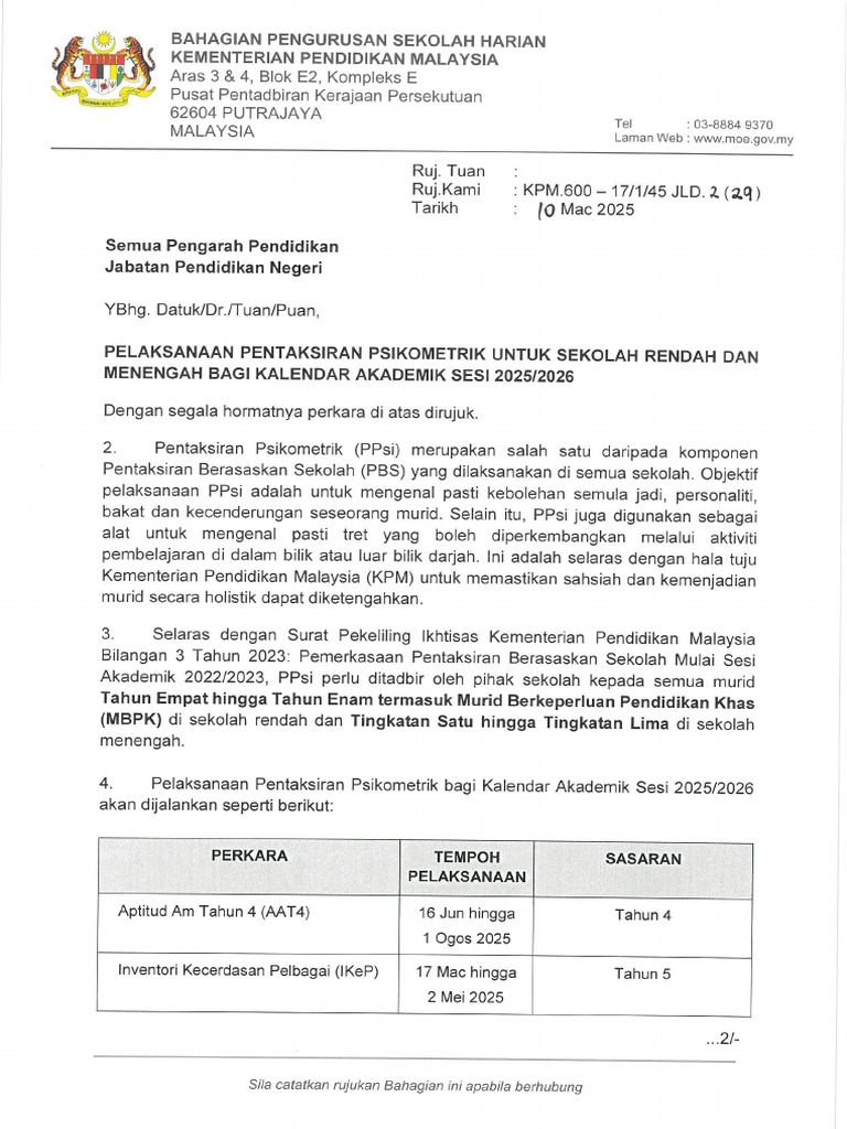 SURAT PELAKSANAAN PPsi 2025 2026 | PDF
