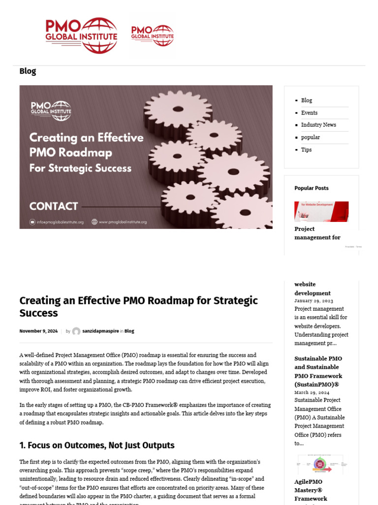 Creating an Effective PMO Roadmap for Strategic Success - PMO Global ...