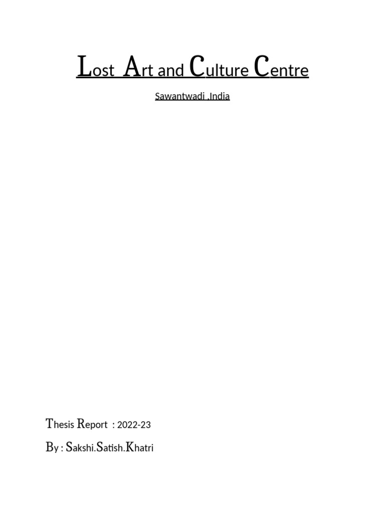 Lost Art and Culture Centre | PDF