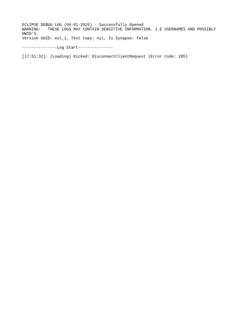 EclipseLog - 04 01 2025 | PDF