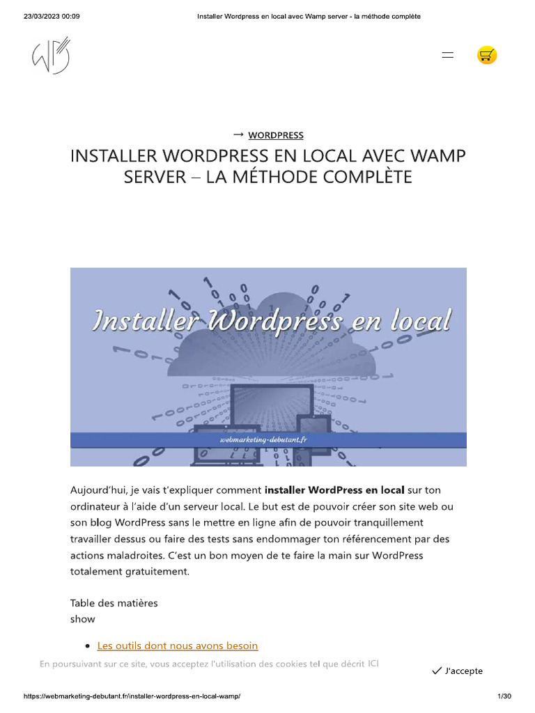Installer Wordpress en Local Avec Wamp Server - La Méthode Complète | PDF