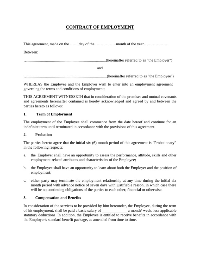 Employment Contract | PDF | Employment | Confidentiality
