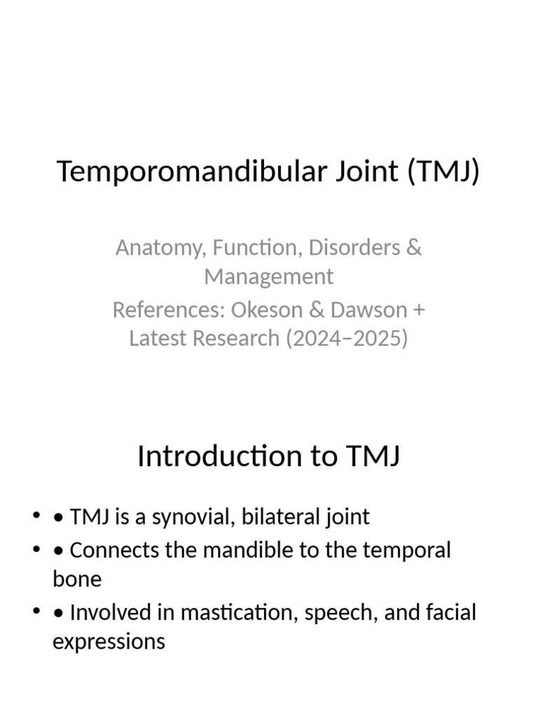 TMJ Presentation Sample | PDF