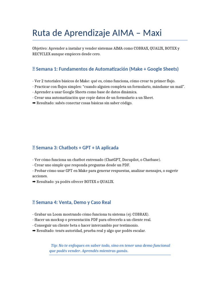 Ruta Aprendizaje AIMA | PDF