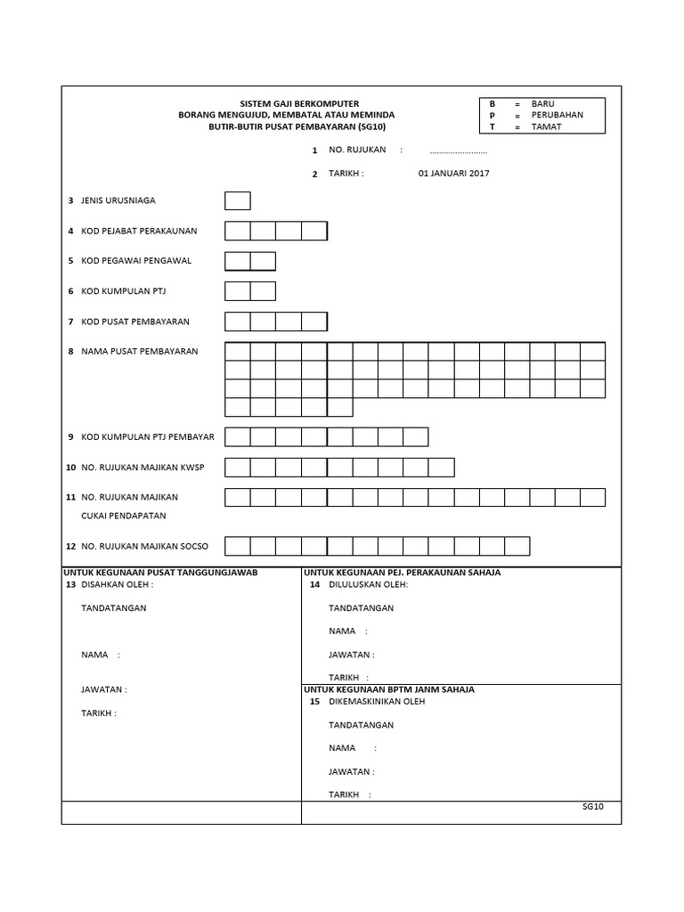 Pengurusan Pusat Pembayaran SG10 | PDF