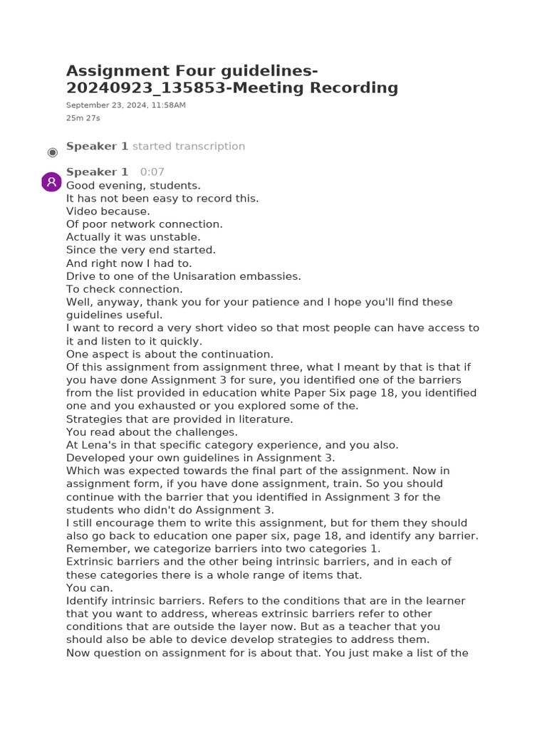 Assignment Four Guidelines | PDF | Learning | Lesson Plan