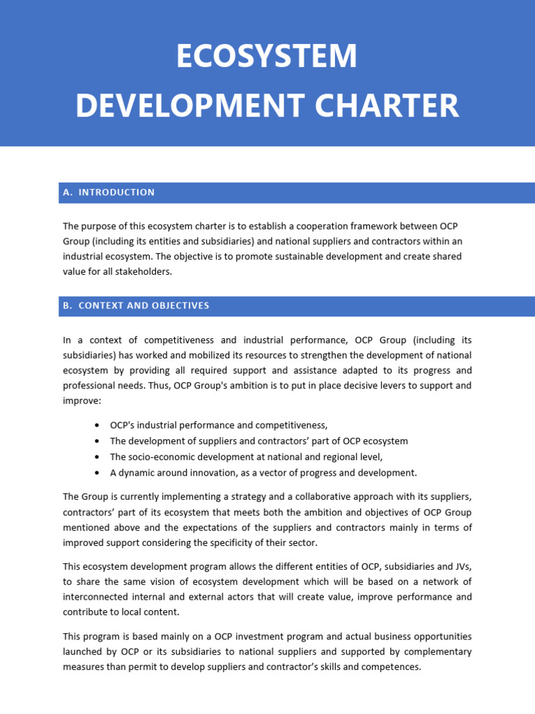 Ecosystem Development Charter - Final Version | PDF | Sustainability ...