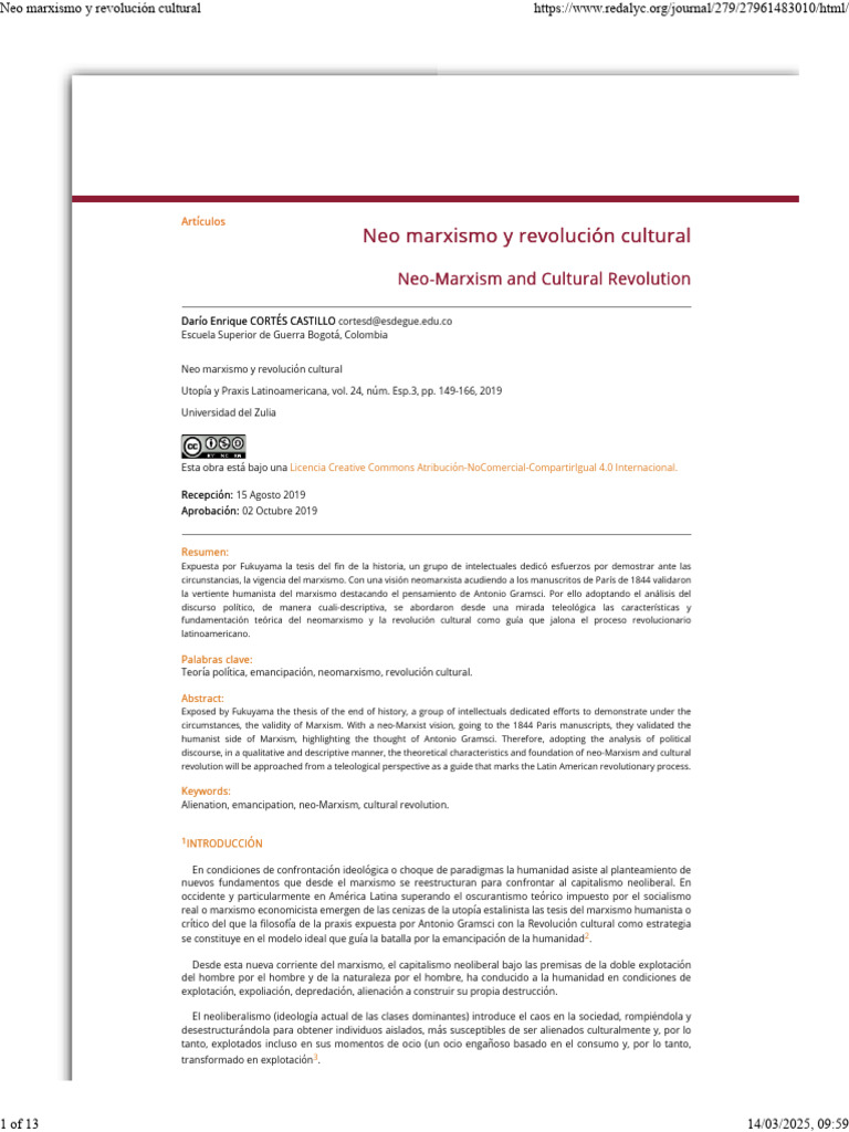 Neo Marxismo y Revolución Cultural - Universidad Del Zulia | PDF ...