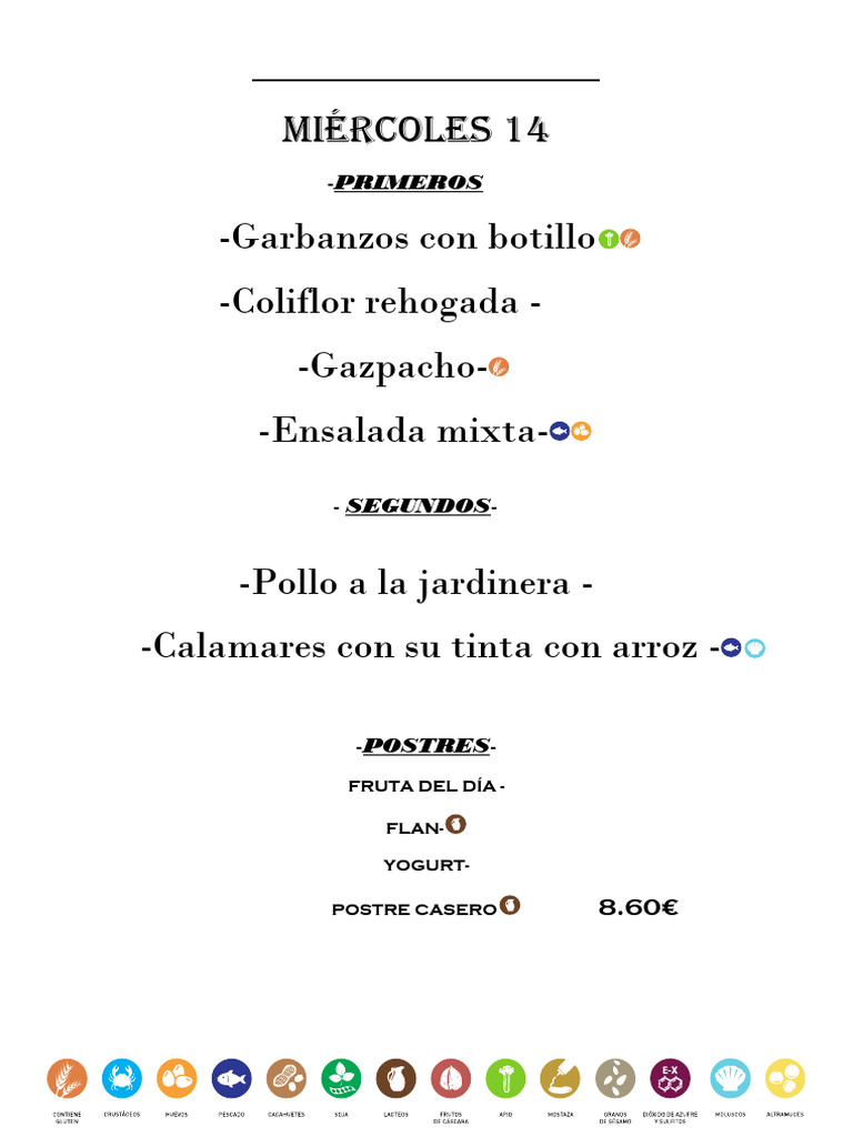 Menú Diario Pequeña | PDF