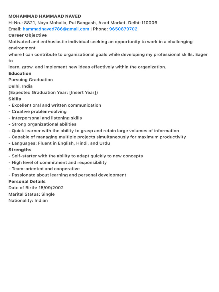 Mohammad Hammaad Naved | PDF