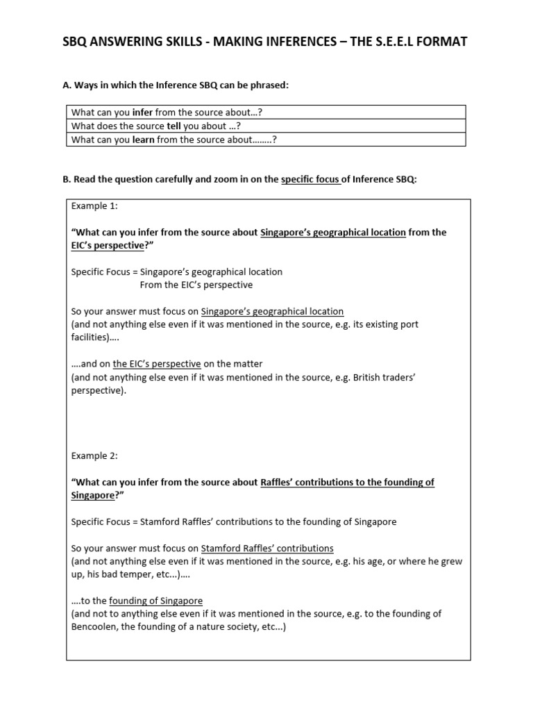 Making Inferences (1G2) SEEL Fromat | PDF
