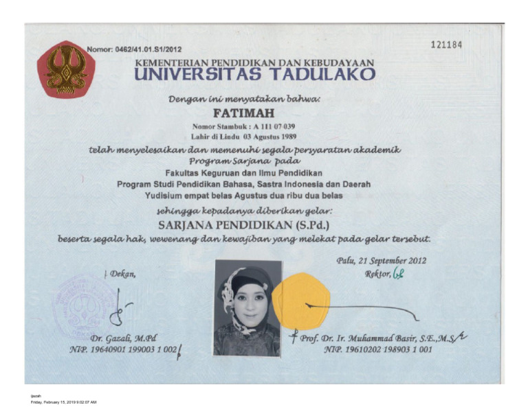Ijazah Fatimah | PDF