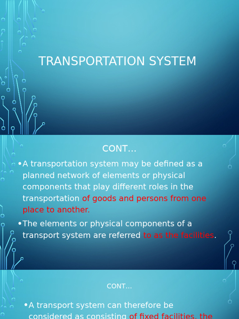 Transportation System | PDF