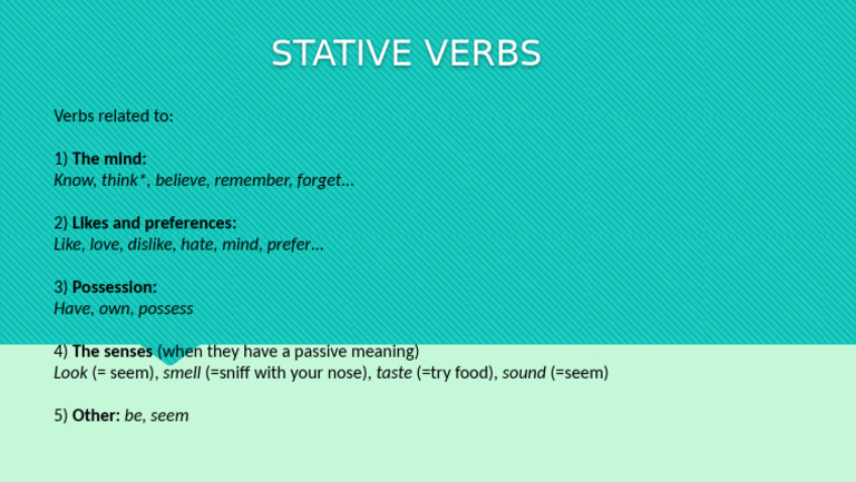 Stative Verbs | PDF