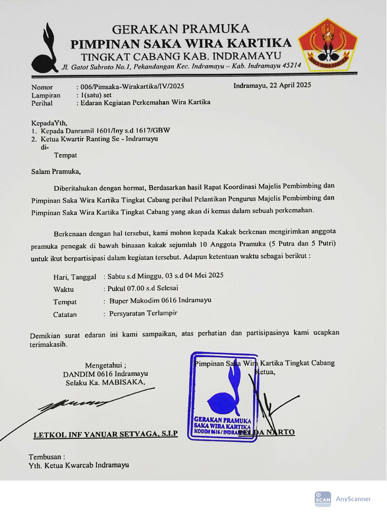 Edaran Perkemahan Saka Wira Kartika | PDF