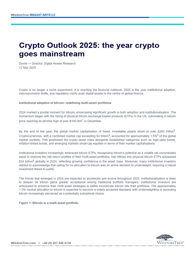 Blog - Crypto Outlook 2025 The Year Crypto Goes Mainstream | PDF | Cryptocurrency ...