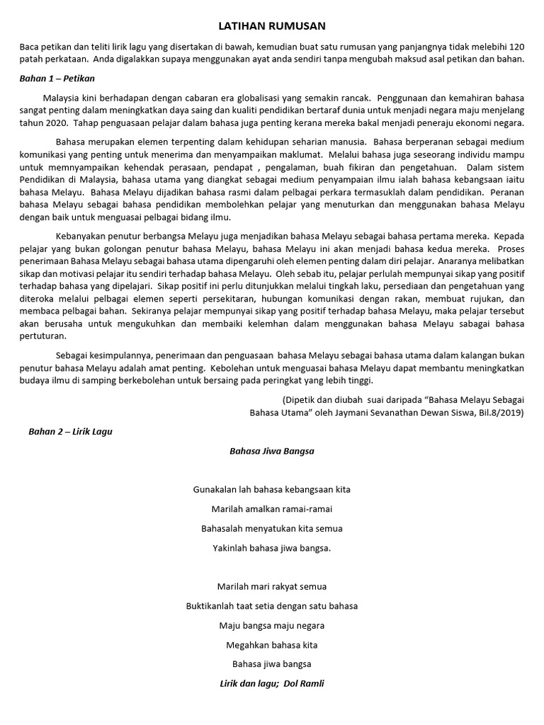 LATIHAN RUMUSAN | PDF