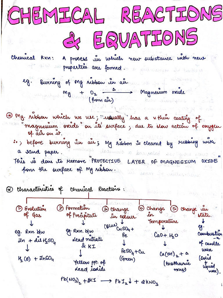 Class X - CH-1 - Chemical Reactions & Equations | PDF