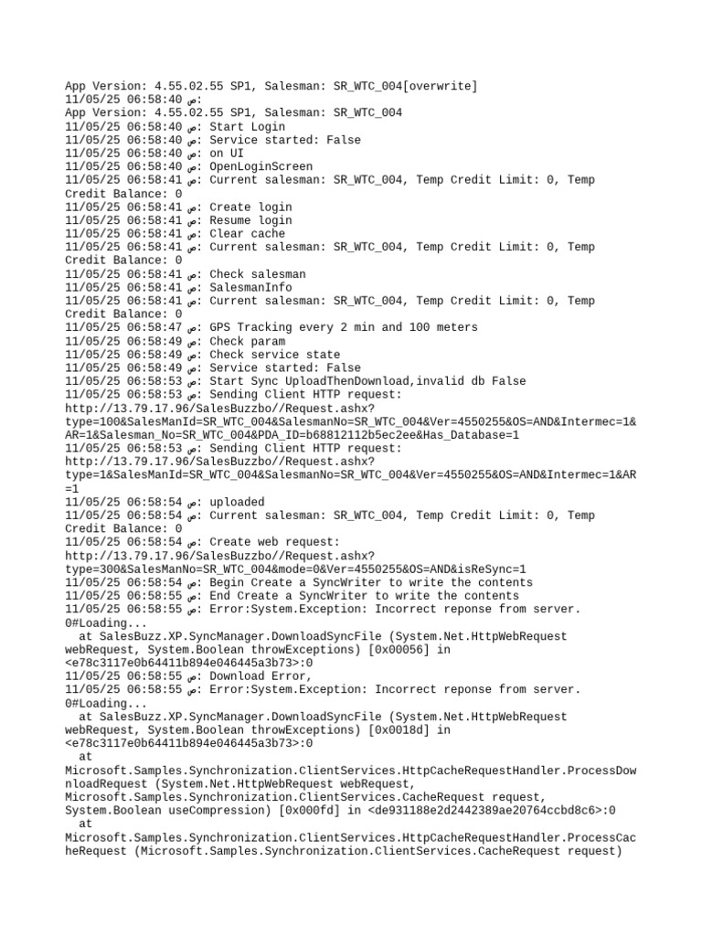 Salesman SR_WTC_004 App Log Details | PDF | Computing | Application ...