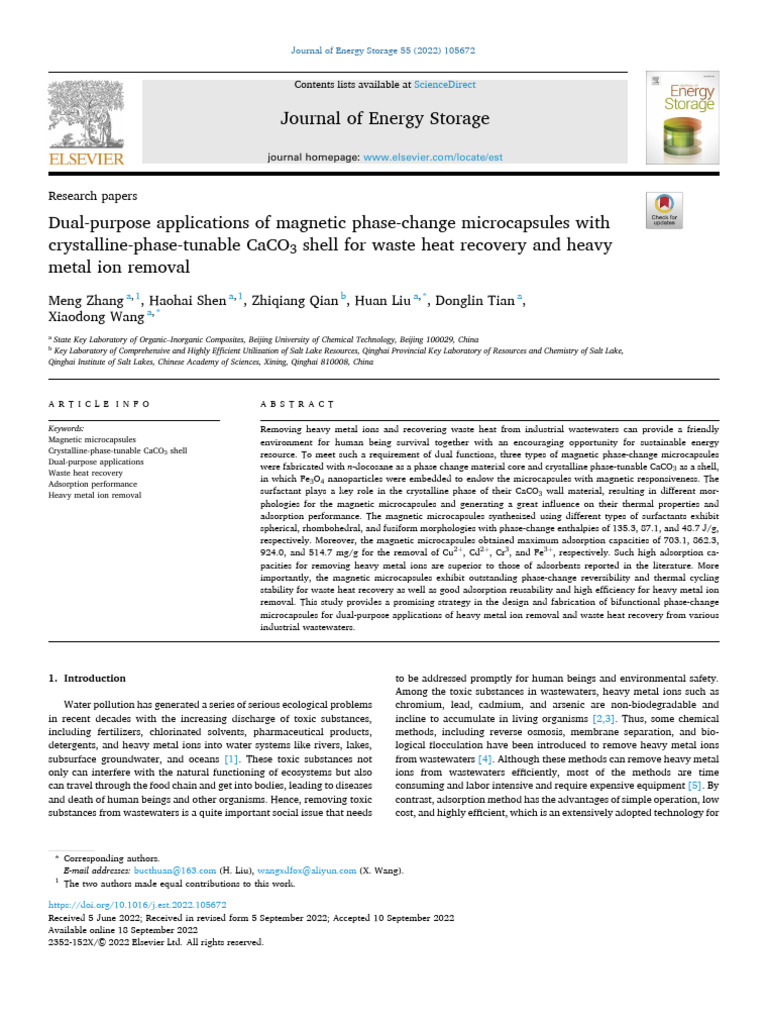 Dual-purpose Applications of Magnetic Phase-change Microcapsules With ...
