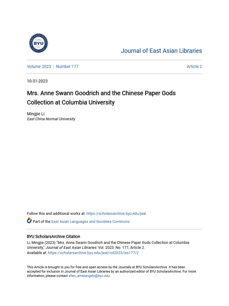 Anne Swann Goodrich's Folklore Legacy | PDF | China | World Politics