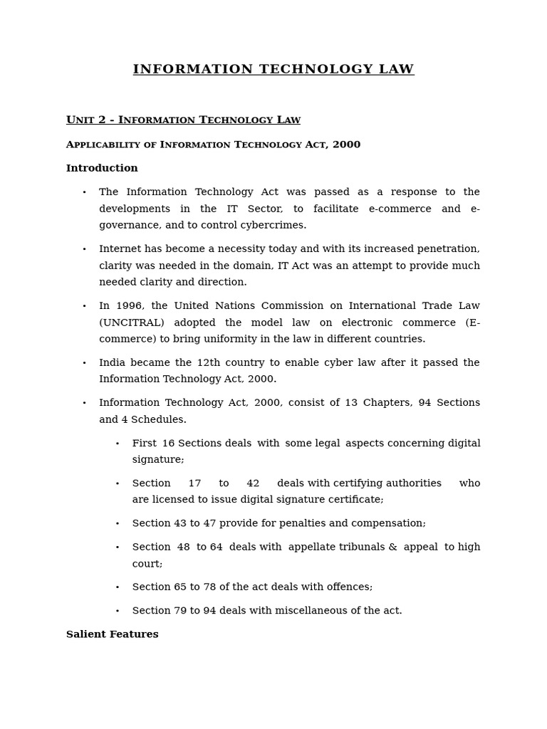 Information Technology Law | PDF | Public Key Cryptography | Key ...