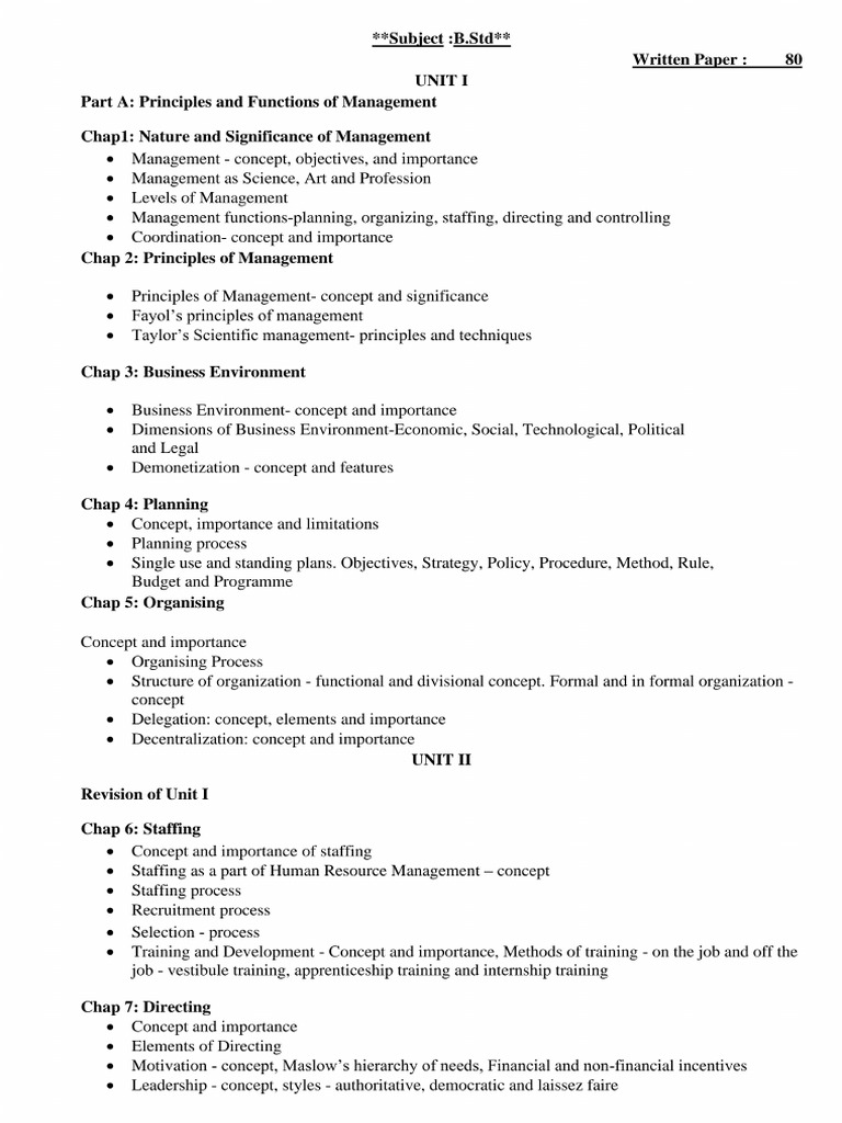 Main Subjects Unit Wise XII Syllabus 2025-26 With Weightage | PDF