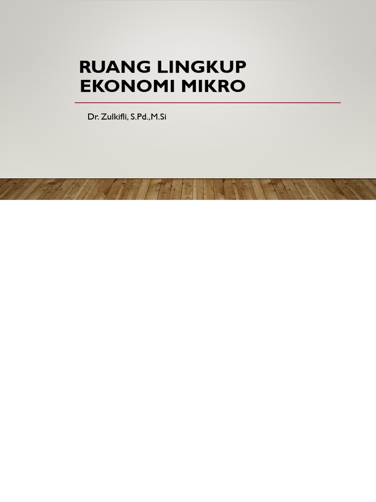 Materi Ruang Lingkup Ekonomi Mikro | PDF