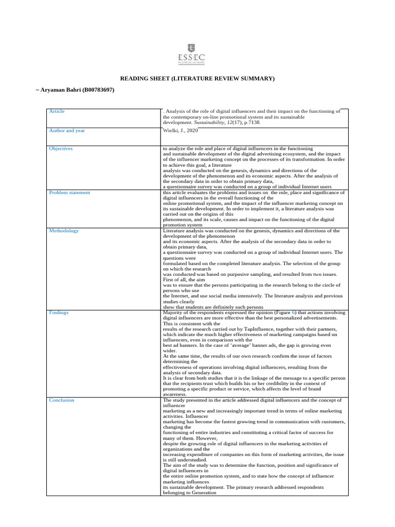 Aryaman Bahri Reading Sheet 2 | PDF | Consumer Behaviour | Behavior