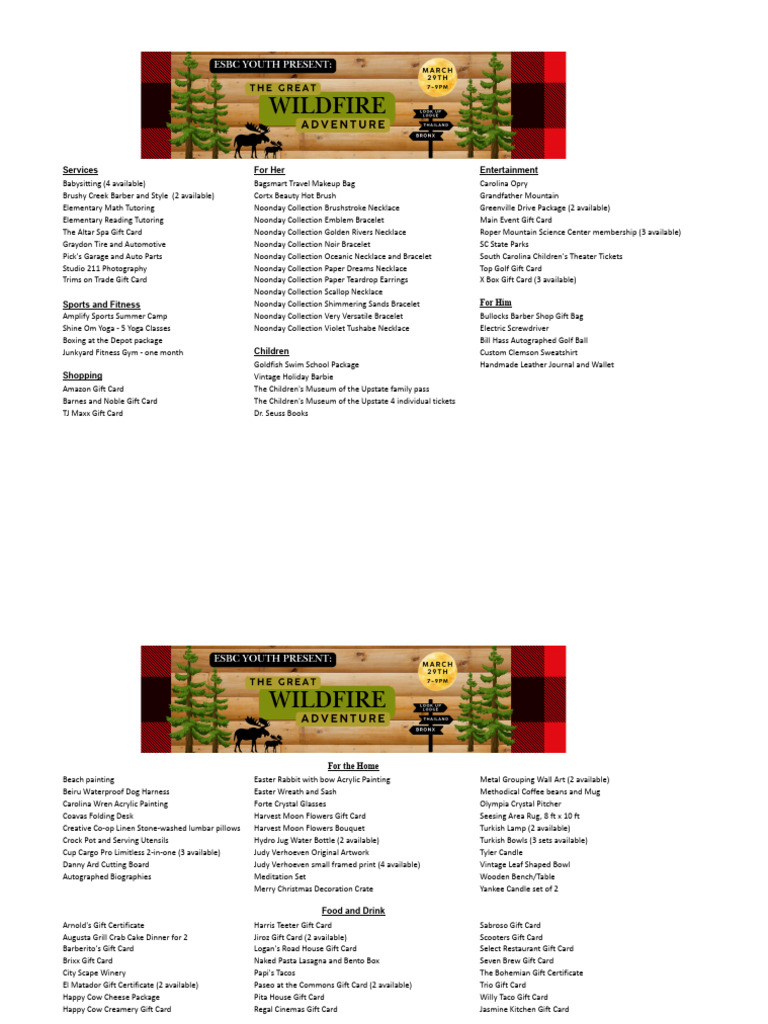 Wildfire 2025 - Table Flyer 2025 | PDF