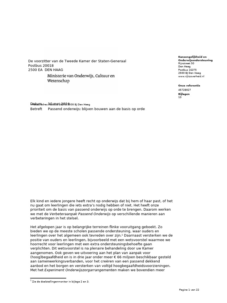 P - Passend Onderwijs - Blijven Bouwen Aan de Basis Op Orde | PDF