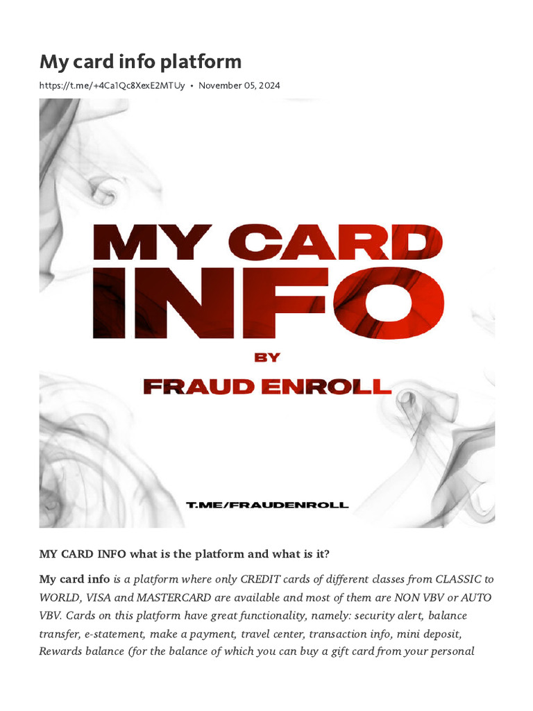 My Card Info Platform | PDF