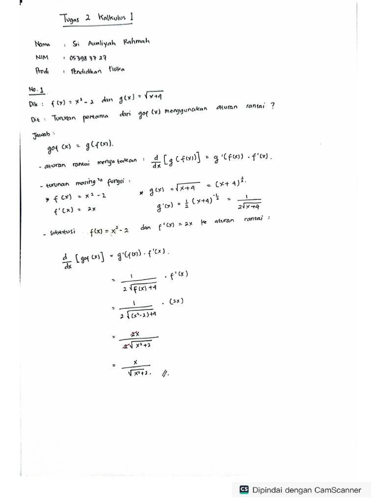 Tugas 2 Kalkulus 1 | PDF