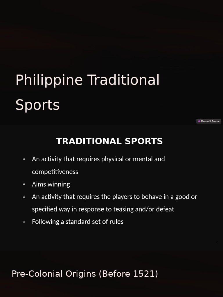 Philippine Traditional Sports 2 | PDF | Sports