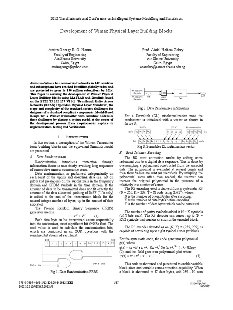 Development of Wimax Physical Layer Building Blocks | PDF | Orthogonal Frequency Division ...