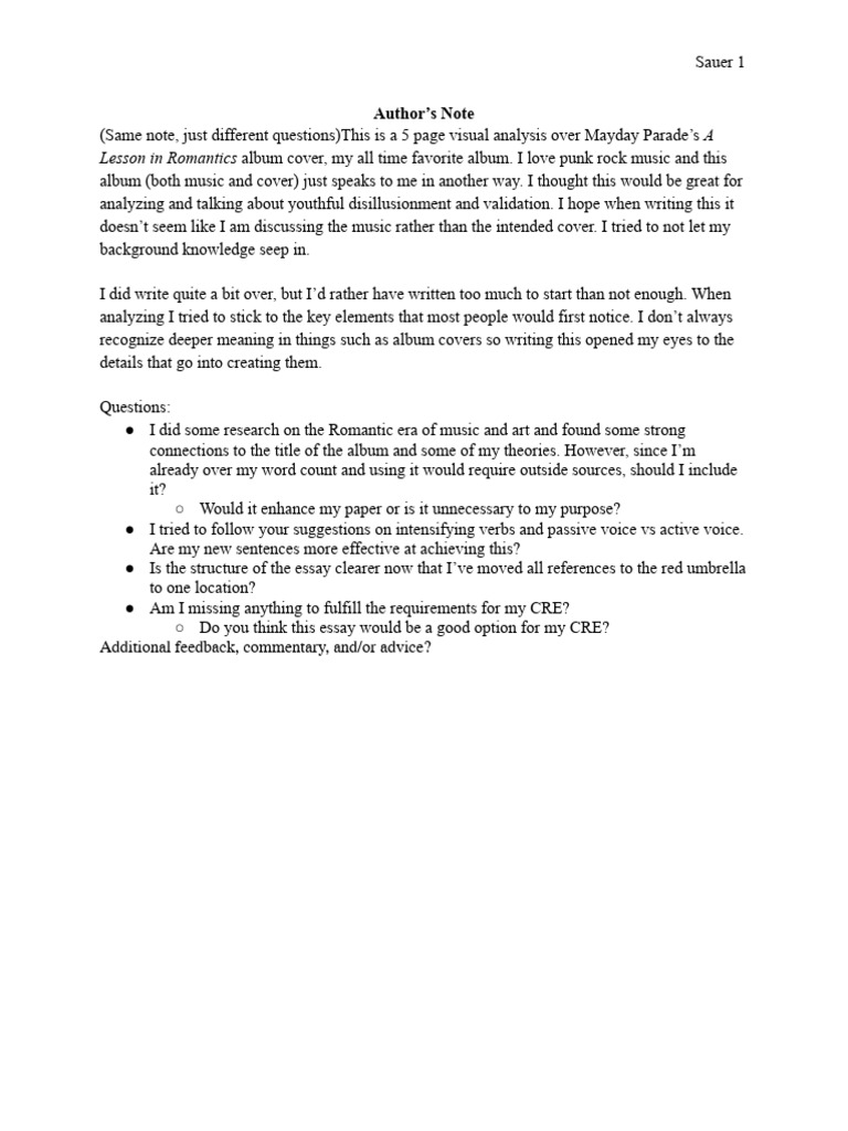 Mayday Parade Visual Analysis - D2 | PDF | Adolescence | Love