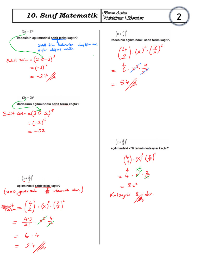 Binom Pekistirme Sorulari 02cozumlu | PDF