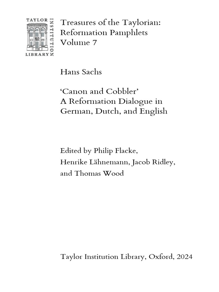 Treasures of The Taylorian - Reformation Pamphlets | PDF | Martin ...
