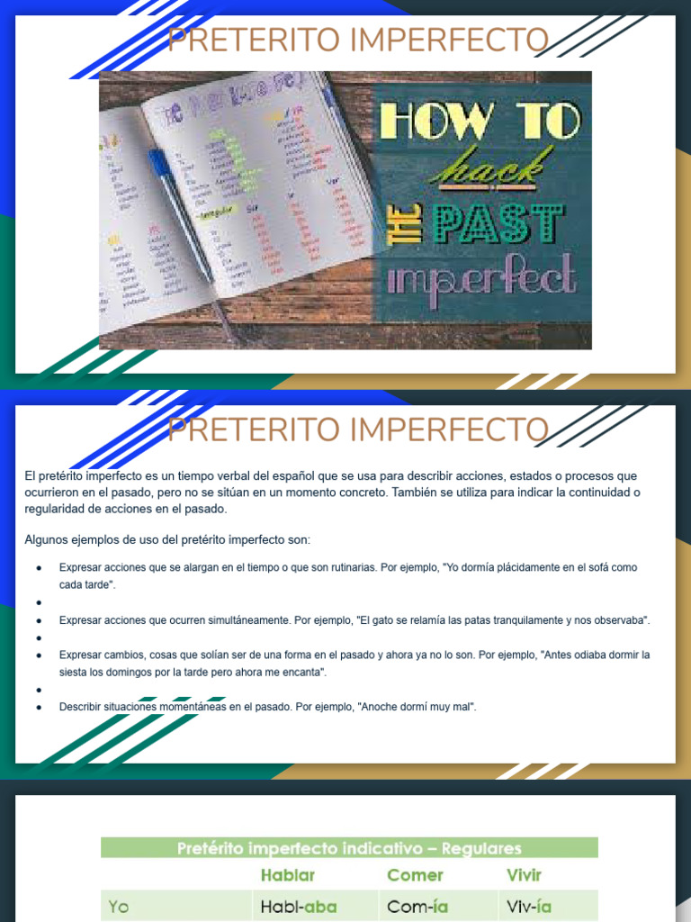 Uso del Pretérito Imperfecto en Español | PDF