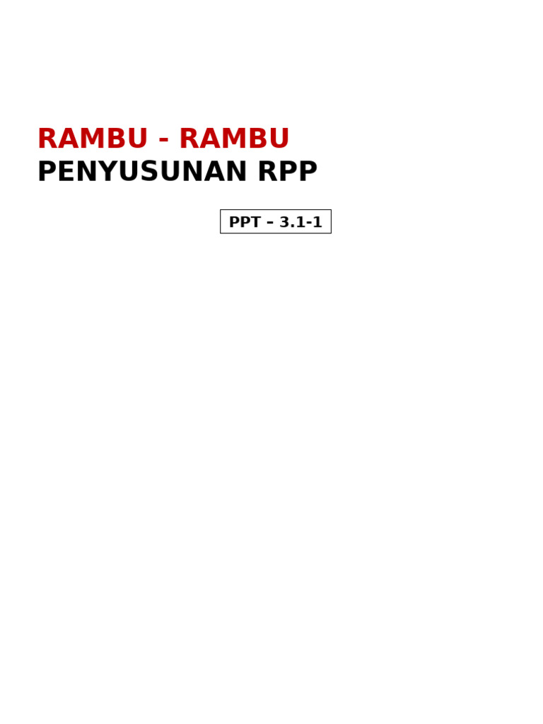 3. Rambu-rambu Penyusunan Rpp | PDF