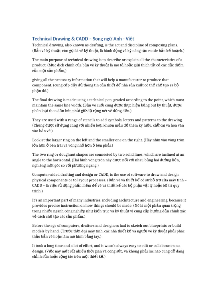 Technical Drawing CADD Bilingual | PDF