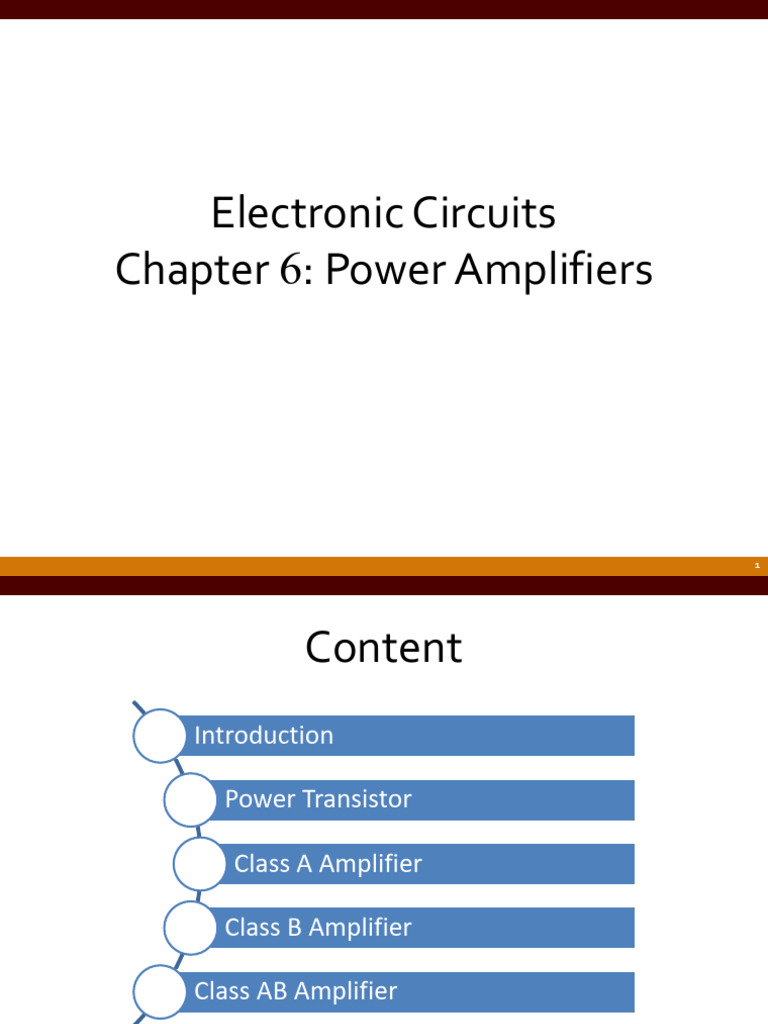 Chapter 6 - Power Amplifiers | PDF | Amplifier | Bipolar Junction Transistor