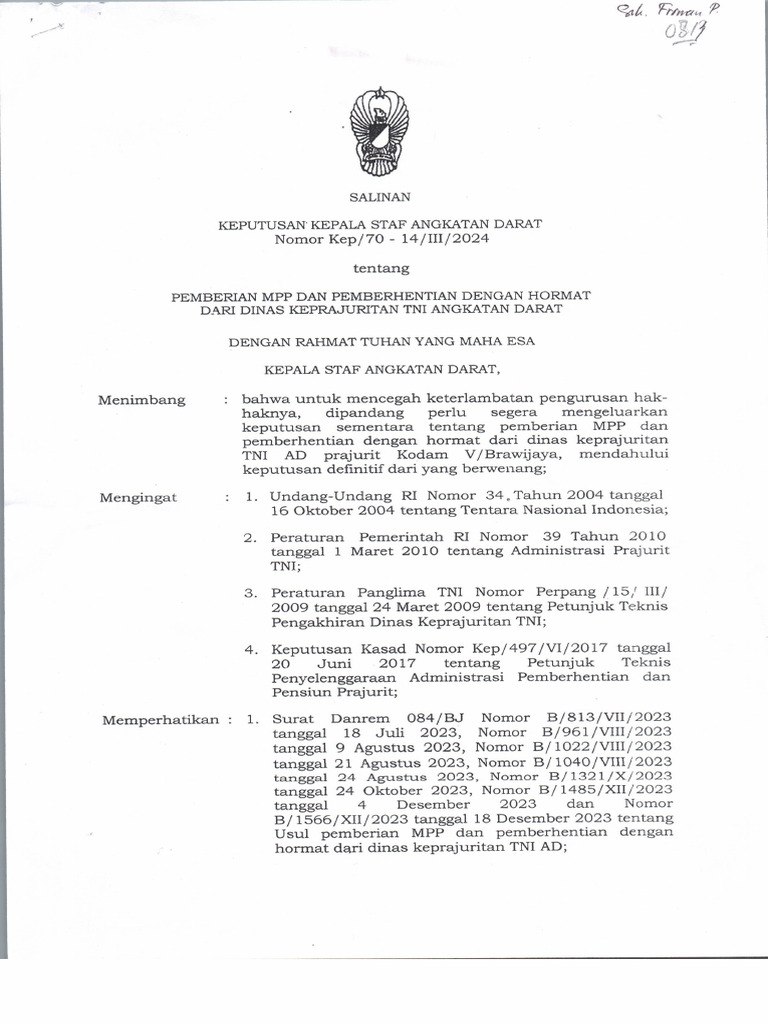 Kep MPP Serka Firman Prijono | PDF