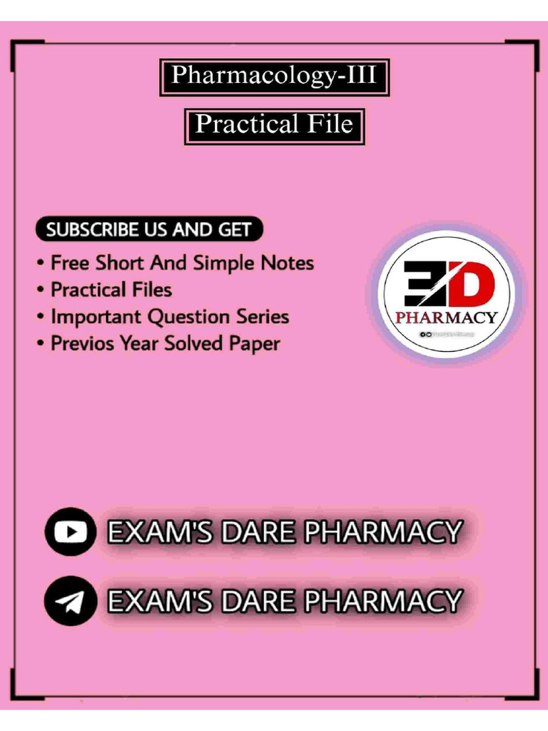 Pharmacology-III Practical File | PDF
