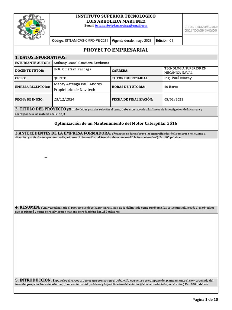 PRACTICAS Leonel Proyecto | PDF | Ingeniería de confiabilidad | Motores