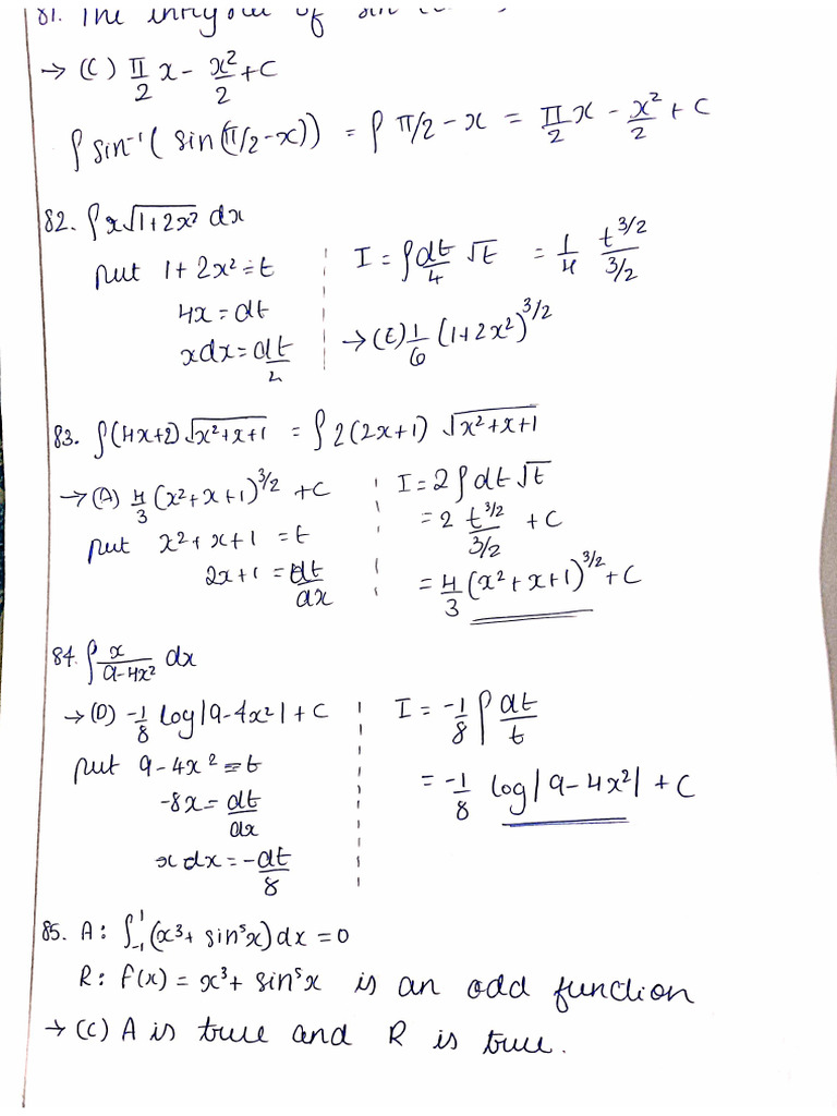 Integrals Assignment 80-100 | PDF