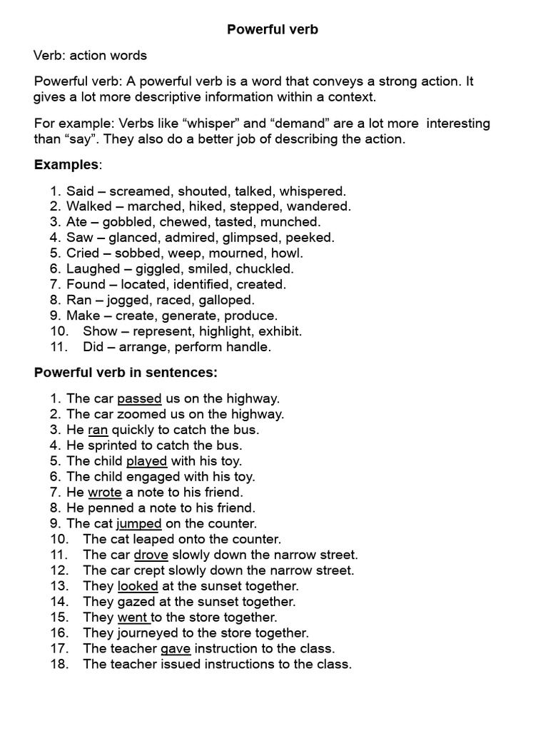 Powerful verb (1) | PDF