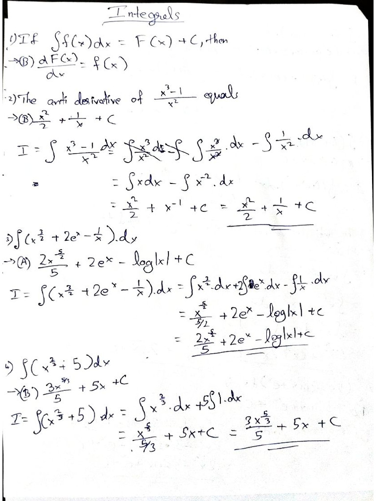 Integrals 1-10 | PDF